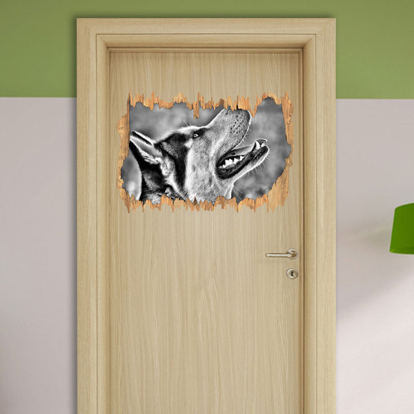 East Urban Home Wandtattoo Husky von der Seite in Monochrom | Wayfair.de